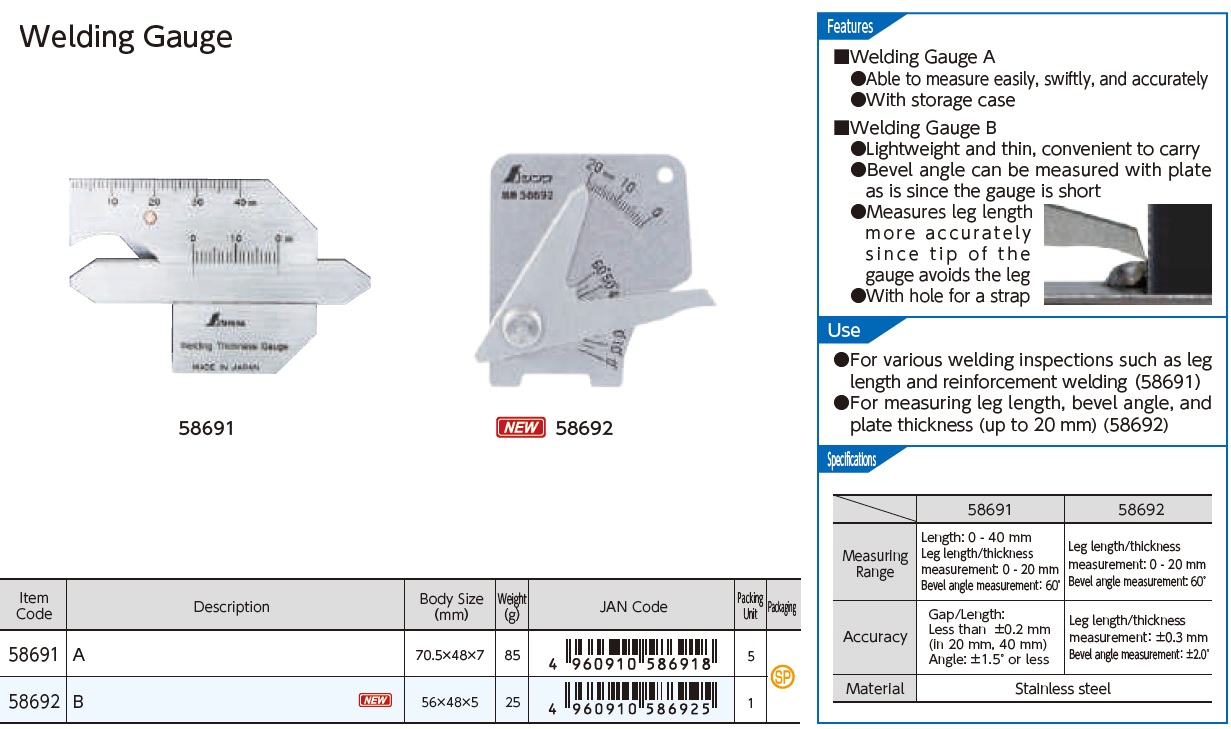 Ichiban Precision Sdn Bhd - Shinwa - Shinwa Welding Gauge